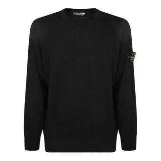 Stone Island Schwarzer Baumwoll-Langarmpullover - - Knitwear - Herren - Schwarzk - 2XL