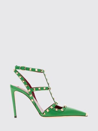 Valentino Garavani Escarpins slingback Rockstud en cuir &agrave; clous et talon haut