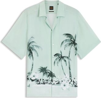 HUGO BOSS Bedrucktes Kurzarmhemd - - Shirts - Herren - Blau - M