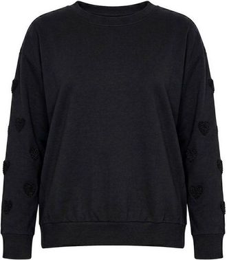 Ulla Popken Sweatshirt Sweater Herz-Stickerei Rundhalsausschnitt Langarm