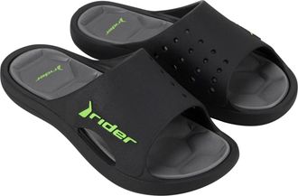 Rider Herren Bay XIV AD Schiebe-Sandalen, Black/Grey/Green, 41 EU