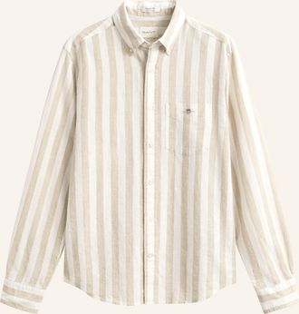 GANT Hemd Regular Fit Mit Leinen beige