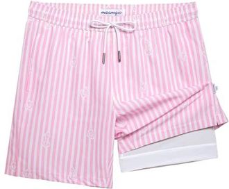 Maamgic Maillot de Bain pour Hommes avec Compression Short de Bain 2 en 1 | 5.5 Séchage Rapide Short de Natation décontracté Boardshorts avec Pantalon intérie