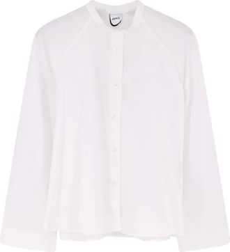 Aspesi Femme, Blouses et Chemises, Blanc, Taille: 34 FR Chemise Boutonn&eacute;e Courte &agrave; Col Ras du Cou