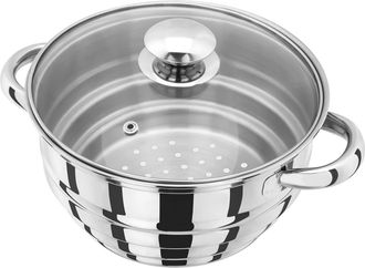 Judge Judge D&auml;mpfeinsatz aus Edelstahl - mehrere Stufen + zwei Griffe - auch als Sieb verwendbar - passend f&uuml;r 16, 18 und 20 cm gro&szlig;e T&ouml;pfe