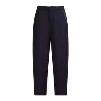 Marni Navy Wool Wide Leg Pants - - Trousers - Damen - Blau - 2XS