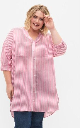 Zizzi Hemdkleid CA02353B Rot Loose Fit