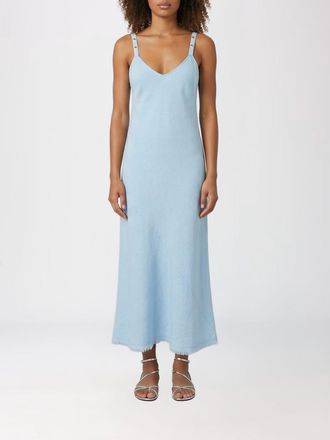 Pinko Langes Slip-Kleid aus Leinenmischung mit d&uuml;nnen Tr&auml;gern und Nieten