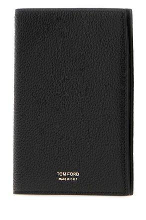 Tom Ford Mens Soft Grain Leather Passport Wallet Black