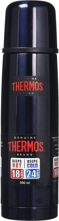 Thermos Thermoskanne / Thermosflasche aus Edelstahl, leicht und kompakt, 0,5 l, Mitternachtsblau, Glänzend
