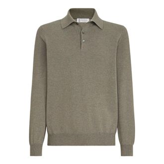 Brunello Cucinelli Polo en cachemire - Homme - Tops - Gris - Taille: XL