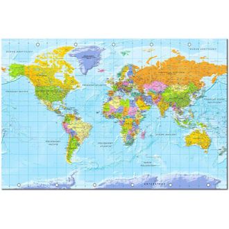 Artgeist Tableau Carte du monde : Orbis Terrarum (texte polonais) - 120 x 80 cm