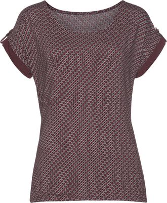 Vivance Damen Kurzarmshirt angeschnittene &Auml;rmel mit Knopf, Gummizug am Bund, weich flie&szlig;ende Viskose-Elasthan-Qualit&auml;t