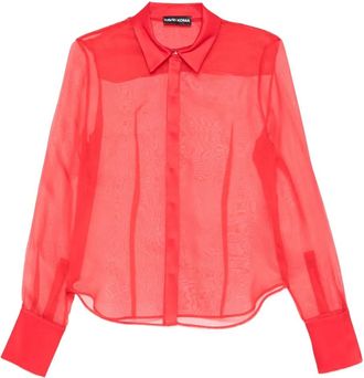 DAVID KOMA Semi-transparentes Hemd - Rot
