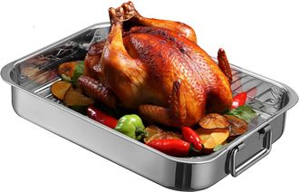 Generico Tablett f&uuml;r K&uuml;chenutensilien aus Edelstahl | Backofen aus Metall, f&uuml;r Thanksgiving, H&uuml;hnchen, Schinken, Abendessen, Party, Familientreffen, Gastgeber