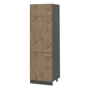 Vicco Kühlumbauschrank R-Line, Hochschrank für die Küche, Artisan-Eiche/Anthrazit, 60 cm
