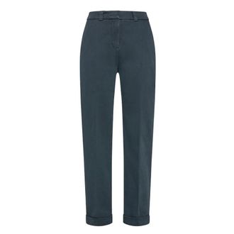 Peuterey Baumwoll-Stretchhose mit geradem Bein - - Trousers - Damen - Blau - 2XS