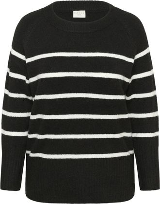 Kaffe Curve Femme, Pulls, Noir, Taille: 42 FR Tricot ras du cou