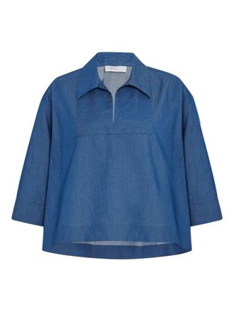 Rosetta Getty blouse en chambray - Bleu