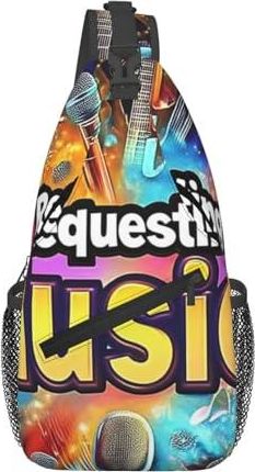 Generic Sac &agrave; dos &agrave; bandouli&egrave;re avec notes color&eacute;es et touches de piano pour homme