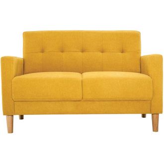 Miliboo Miliboo - Skandinavisches Sofa 2-Sitzer mit Samteffekt in Senfgelb moon