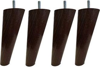 Margit Brandt Vintage Zirkel Set 4 Füße für Lattenrost, Holz, Mahagoni, 7 x 7 x 20 cm