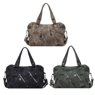 Generic Sac fourre-tout en daim synth&eacute;tique pour femme (Noir)