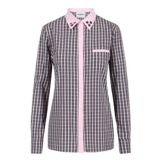 Iceberg Femme, Blouses et Chemises, Rose, Taille: 36 FR Checked Poplin Shirt