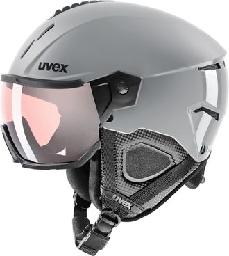 Uvex Instinct Visor pro v - robuster Skihelm für Damen und Herren - selbsttönend - optimierte Belüftung - Black - 53-56 cm