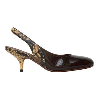 Dries Van Noten Femme, Chaussures, Brun, Taille: 37 EU Escarpins Slingback en Cuir