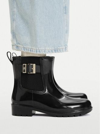 Tommy Hilfiger Gummistiefel Th Buckle Glossy Ankle Rain Boot FW0FW09543 Schwarz