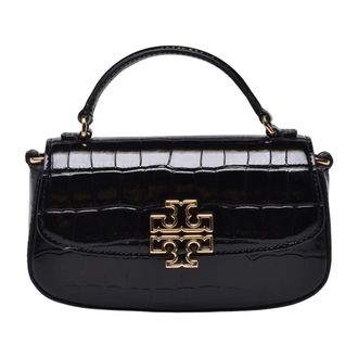 Tory Burch Femme, Sacs, Noir, Taille: ONE Size Britten Mini Embossed Satchel