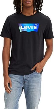 Levi's Homme Graphic Crewneck Tee, Batwing Blur Fill Caviar, XS