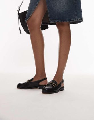 Clarks Straven - Loafer aus Leder in Schwarz mit Fersenriemen