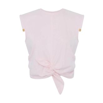 Elisabetta Franchi Jersey-T-Shirt mit Knotenfront - - Tops - Damen - Rosa - L