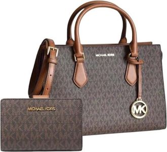 Michael Kors Femme, Sacs, Brun, Taille: ONE Size Sheila Medium Logo Satchel