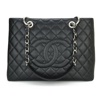 Chanel Black Caviar Leather Grand Shopping Tote