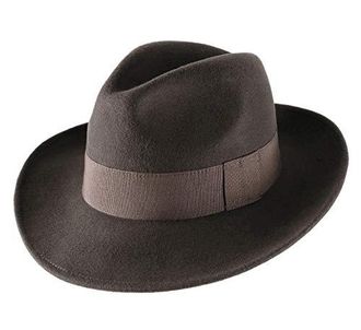 Classic Italy Chapeau Fedora Pliable, imperm&eacute;able, Feutre Homme ou Femme Fedora - Taille 56 cm - Marron