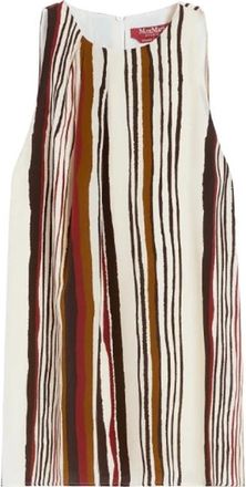 Max Mara Femme, Tops, Multicolore, Taille: 40 FR Top sans manches avec plis asym&eacute;triques