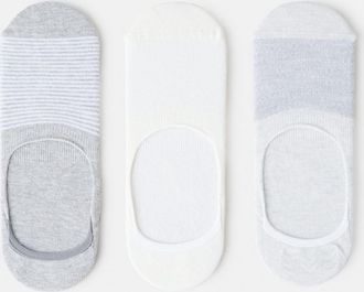 Mango Pack 3 paires de chaussettes invisibles gris chin&eacute; clair - Homme - 40-42 - MANGO MAN