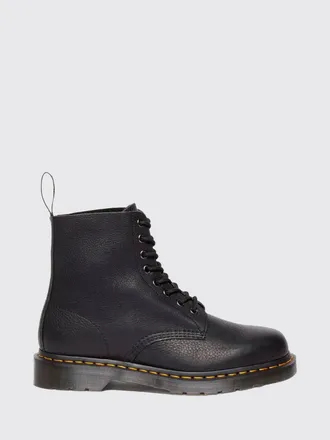 Dr. Martens Combat boots 1460 Pascal en cuir grain&eacute; naturel avec tirette jacquard