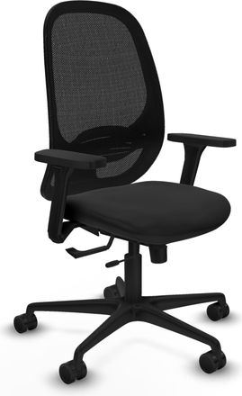 Piqueras y Crespo Schwarzer B&uuml;rostuhl mit 3D-Armen, h&ouml;henverstellbare Lendenwirbelst&uuml;tze, ausgestattet mit Syncro/Translack und Schneidschaum, mit Rollen von 65 mm, Nyl