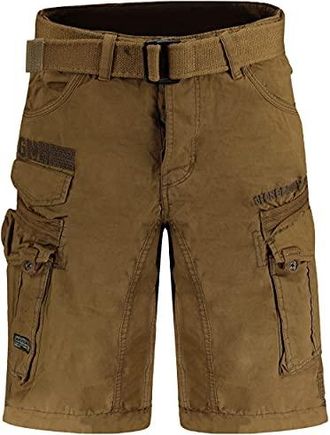 Geographical Norway GEO NORWAY PANORAMIQUE Men - Bermuda Homme Casual Coton - Short Hommes Sport Cargo - Bermudas Respirant Decontracté Chino - Shorts Court A Ceinture - 
