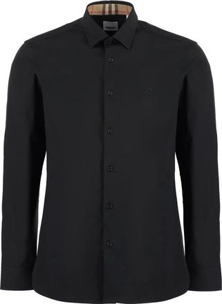 Burberry Homme, Chemises, Noir, Taille: S Chemise Classique en Coton avec &Eacute;lasthanne