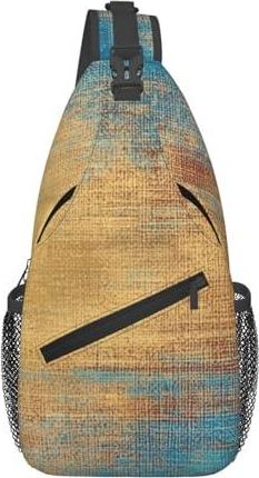 Generic Sac &agrave; bandouli&egrave;re r&eacute;tro abstrait rouille bleu et orange pour voyage, sac &agrave; dos de randonn&eacute;e pour homme