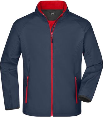 James & Nicholson Herren Raglan Softshelljacke - Klassische Softshelljacke mit Microfleece Innenfutter | Farbe: iron-grey/red | Gr&ouml;sse: XXL