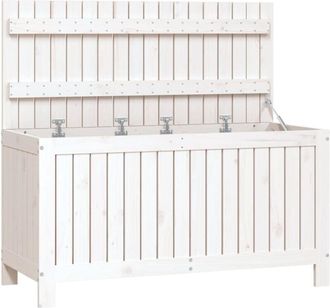 vidaXL Bo&icirc;te de rangement de jardin Blanc 115x49x60 cm Bois de pin