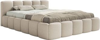 Selsey Selsey - Cloudy Low - Polsterbett 160x200 mit Holzlattenrost, hellbeige Bouclé