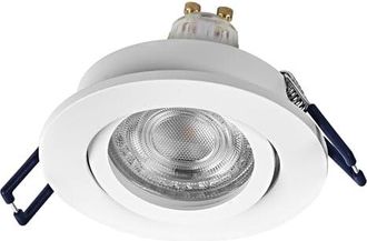 Osram Spot Set LED Einbaustrahler Flexibel 4,5W Wei&szlig;, 2700K Warmwei&szlig;, Aluminium, Schwenkbar Click-Montage, 3er-Set