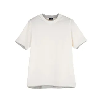 Barba Homme, Tops, Blanc, Taille: L T-shirt &agrave; double col Manches courtes